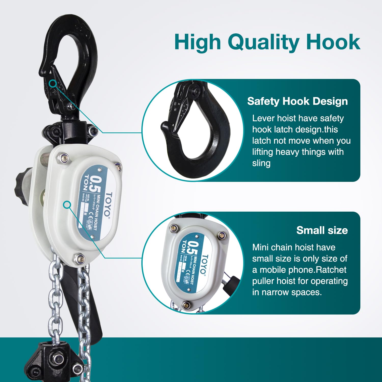 Mua Mini Chain Hoist 1100lb TOYO Manual Lever Hoist 1/2 ton mini Puller ...