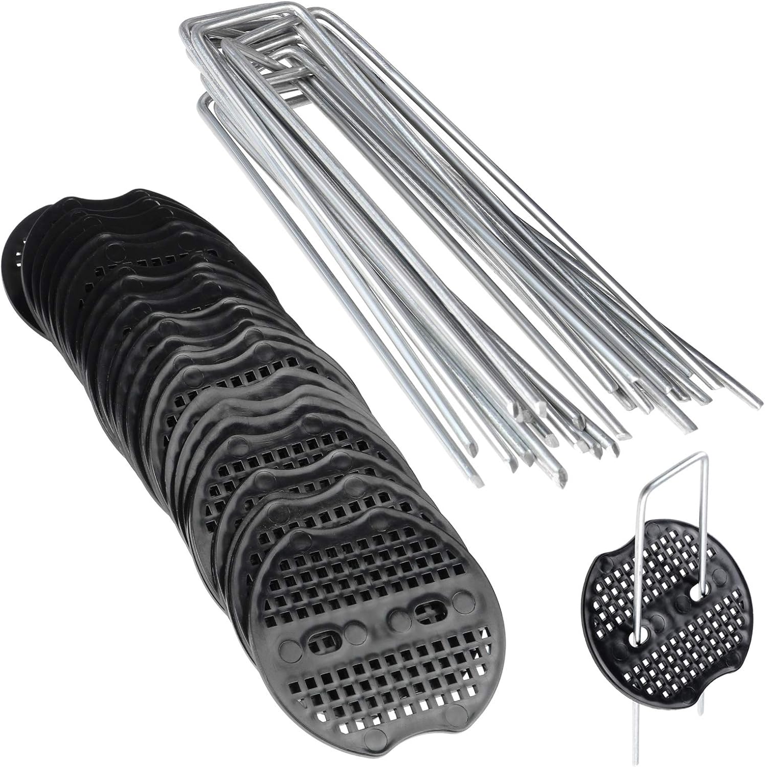 Color 50 Garden Pegs + 50 Buffer Washer, Ground Stakes 6 inch ...