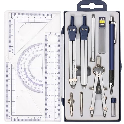 13 Pieces Geometry Set Compass Geometry Tools Math Compass and ...