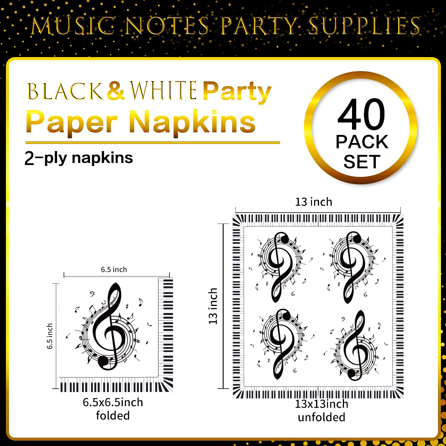 Mua 40Pcs Musical Notes Napkins Music Notes Party Supplie Disposable ...