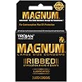 Amazon.com: TROJAN MAGNUM Ribbed Large Size Condoms, 3 Count (Pack of 6 ...