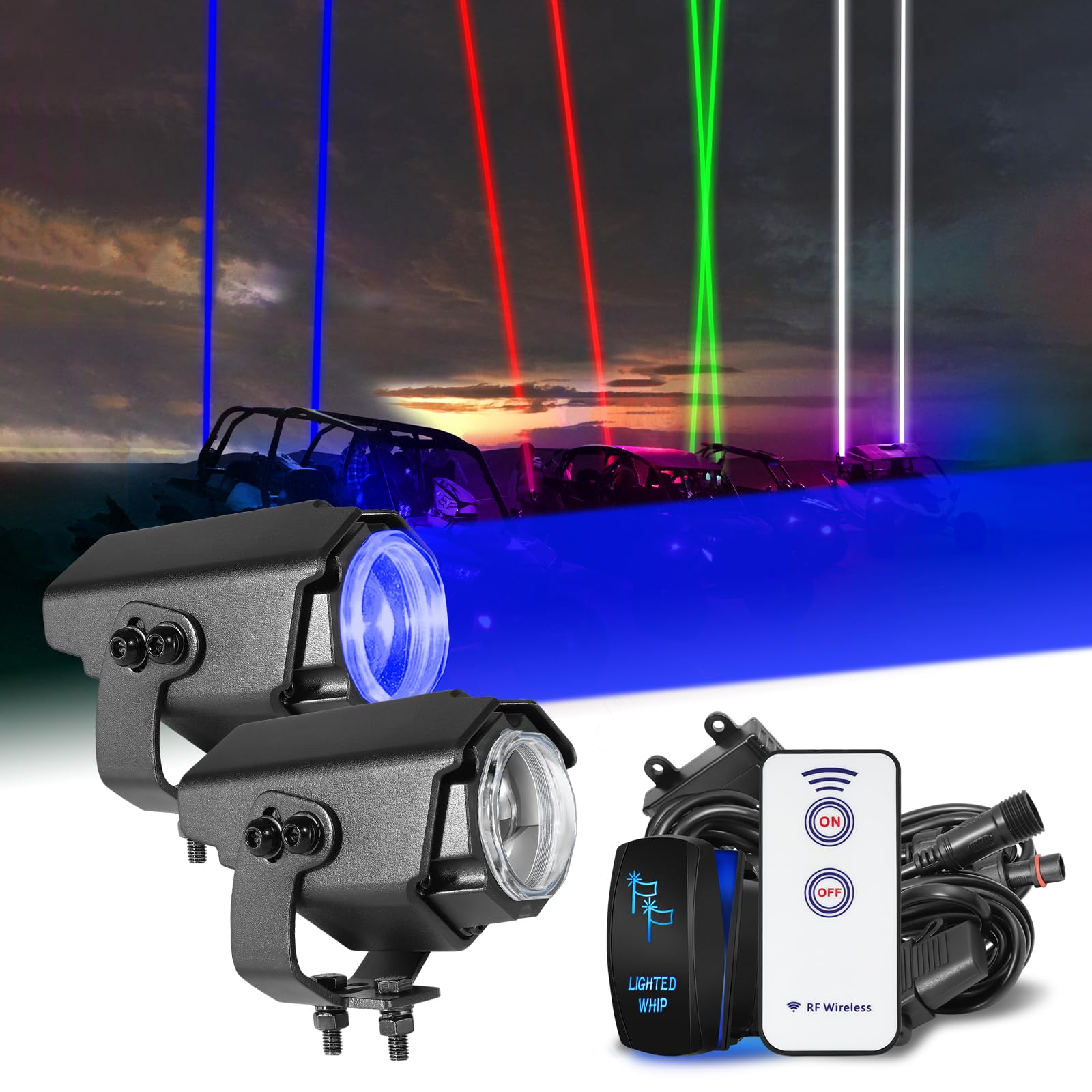 Nirider Whipless Whip Lights with Switch & Remote Whipless Pods RGB ...