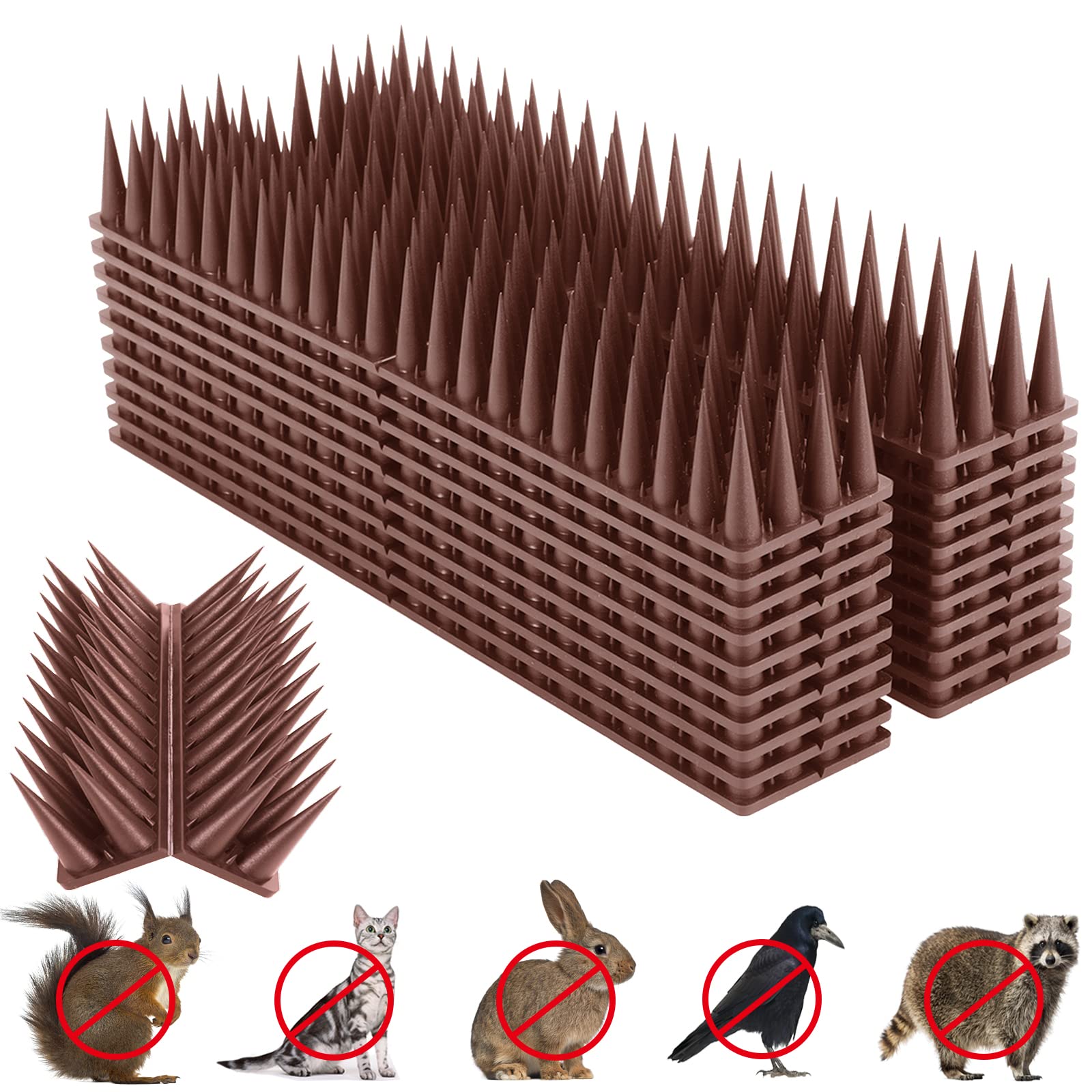 Bird Spikes, 20 Packs Bird Deterrent, Raccoon and Squirrel Deterrent ...