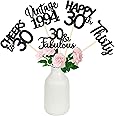 Amazon.com: 15 PCS Black 30th Birthday Centerpiece Sticks Thirty Happy ...