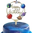 Amazon.com: Happy Birthday Acrylic Cake Toppers for Outer Space Theme ...