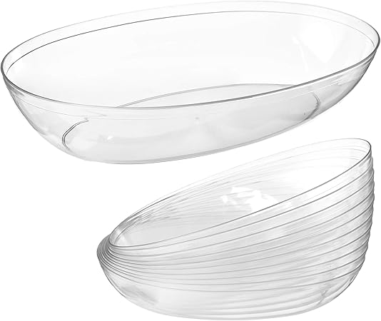 Amazon.com: Clear Plastic Serving Bowls for Parties | 32 Oz. 10 Pack ...