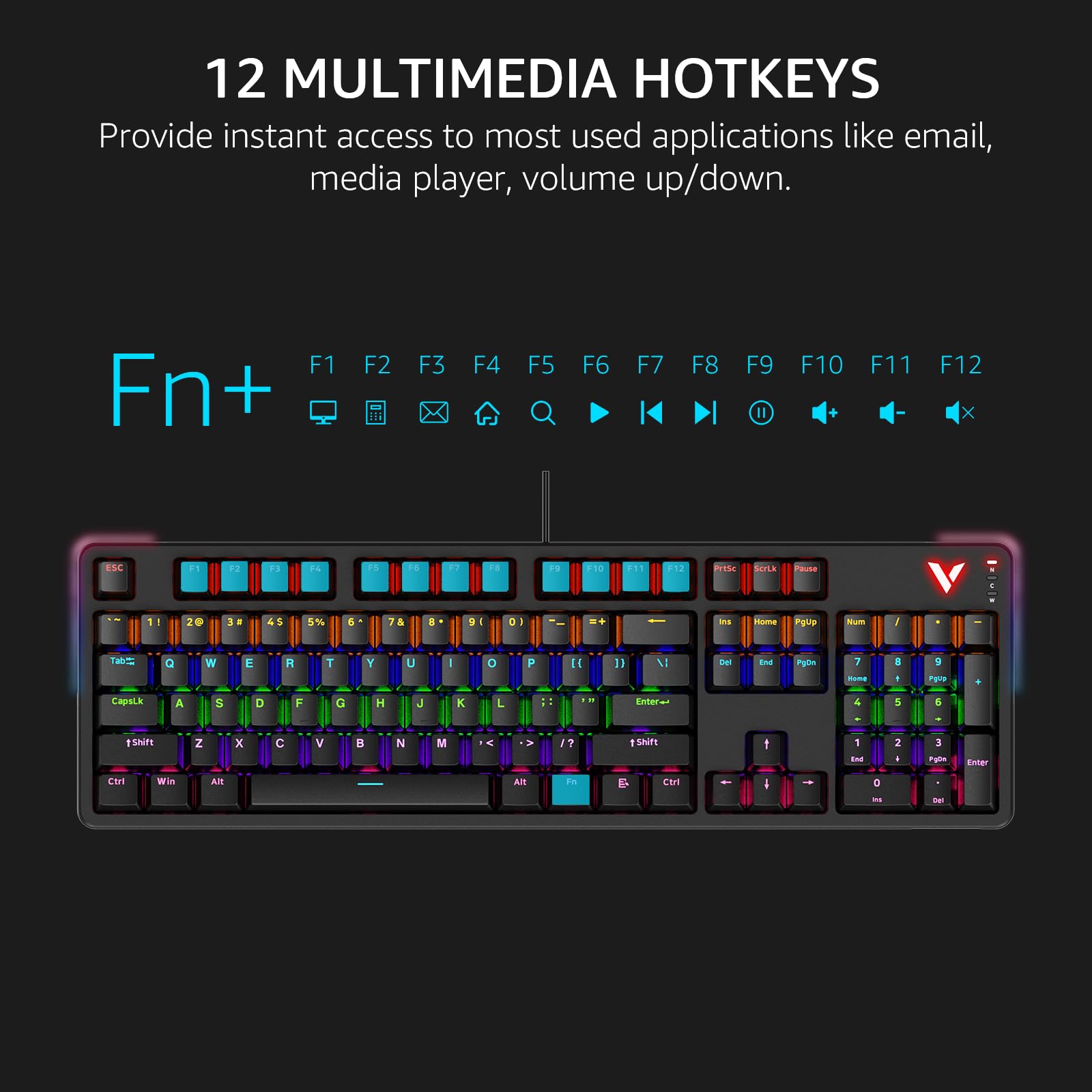 Mua Rapoo V500Pro Full-Size Mechanical Gaming Keyboard, 104 Keys Anti ...