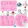 Amazon.com: Space Rocket Silicone Fondant Molds, Astronaut Spaceship ...