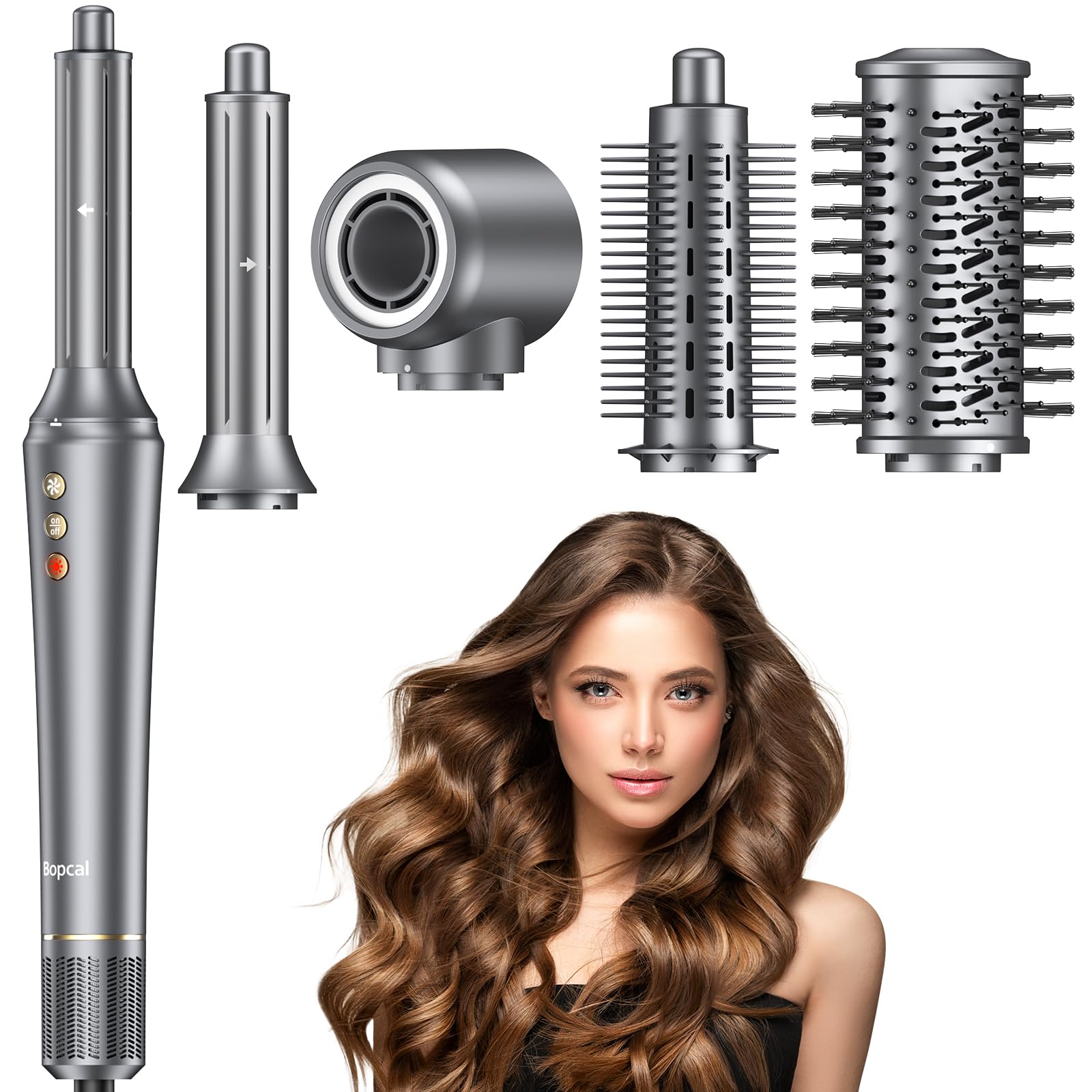 5 in 1 Hair Styler - Professional Frizz-Free Automatic Wrap Curlers Hair Dryer Brush 110000 RPM ...