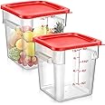 Amazon.com: Suclain 2 Pcs Square Food Storage Container Polycarbonate ...