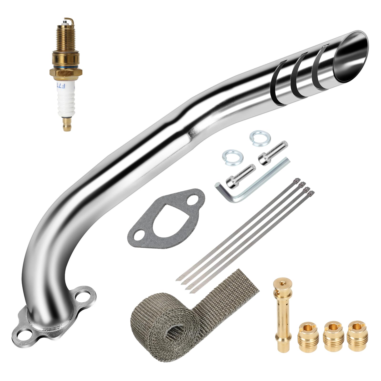 HIAORS Mini Bike Exhaust Pipe Header Kit Compatible with Predator 212cc ...