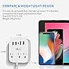 European Travel Plug Adapter, FOVAL EU UK US Power Strip with USB C and ...