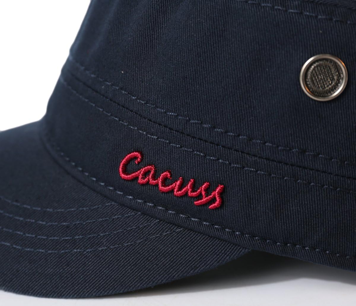 CACUSS Men’s Cotton Army Cap Cadet Hat Military Flat Top Adjustable ...