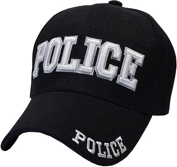 Police Embroidered Adjustable Hat Black Ball Cap: Amazon.in: Clothing ...
