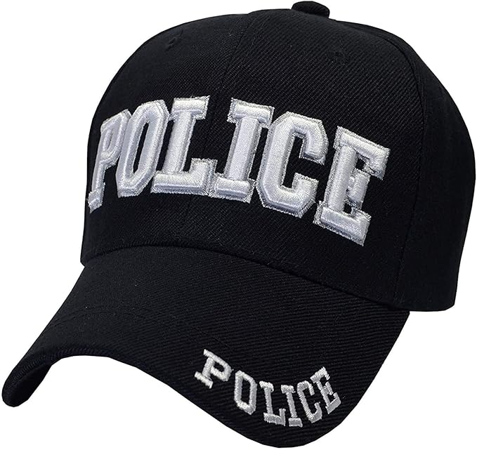 Police Embroidered Adjustable Hat Black Ball Cap: Amazon.in: Clothing ...
