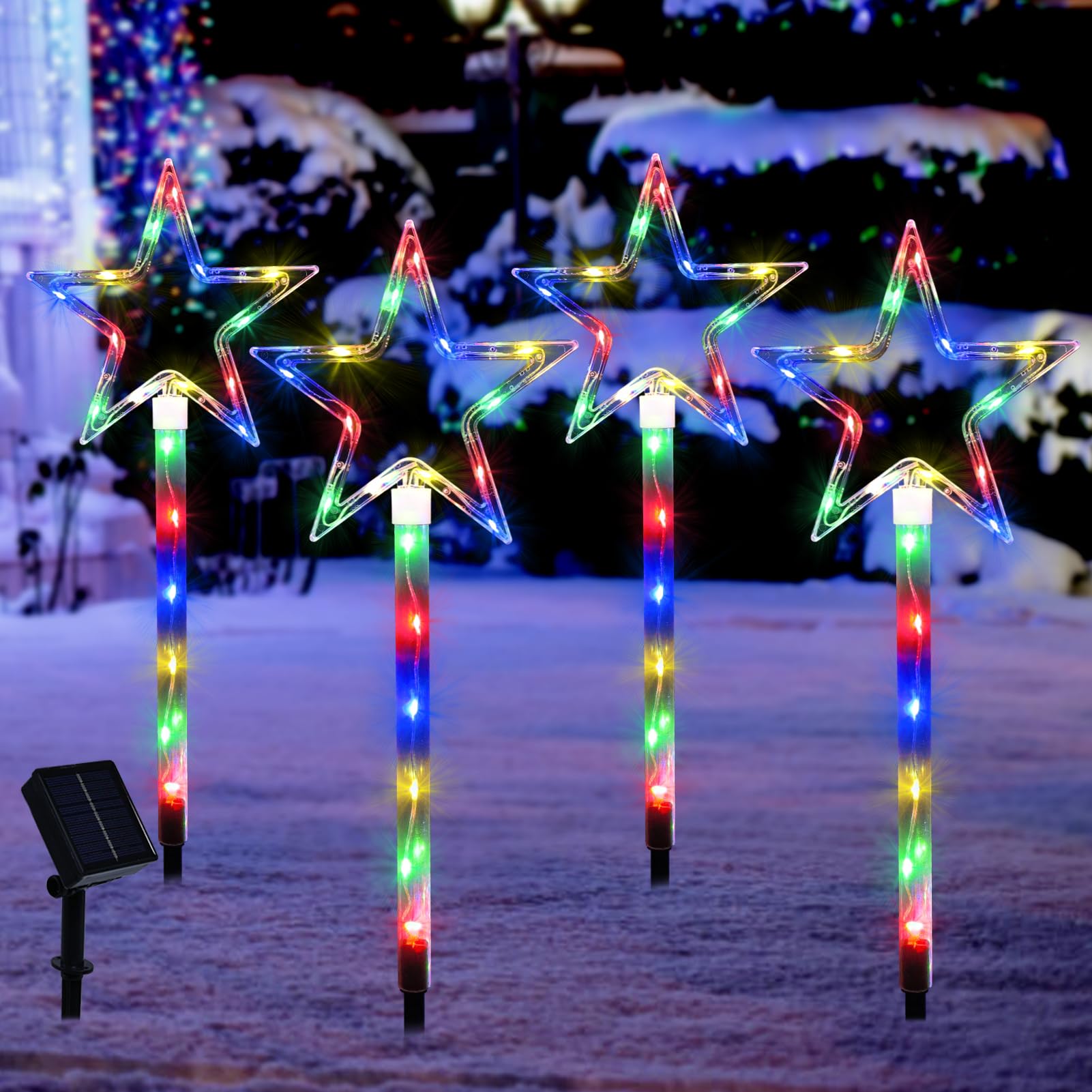 Solar Christmas Pathway Lights, Star Pathway Lights Solar Powered ...