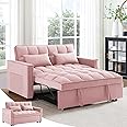 Amazon.com: Antetek 3 in 1 Convertible Sleeper Sofa Bed, Modern Velvet Loveseat Futon Couch w ...