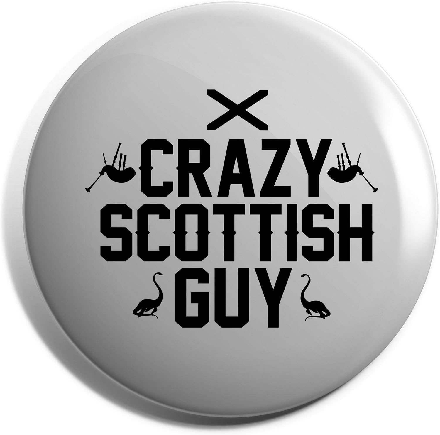 Hippowarehouse Crazy scottish guy Badge: Amazon.co.uk: Clothing