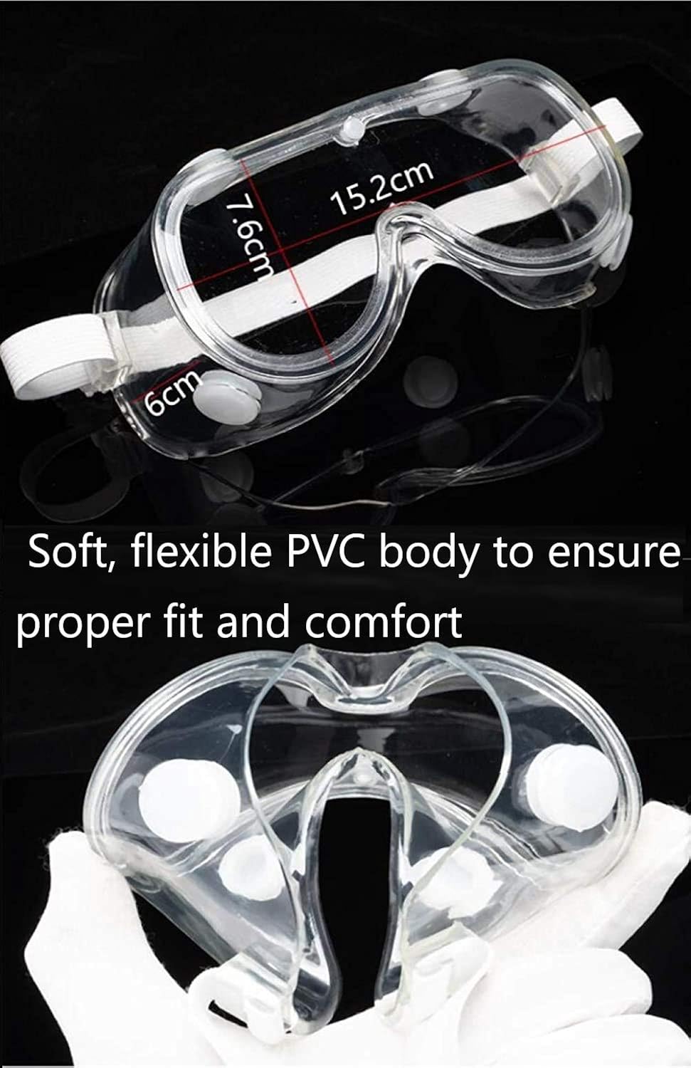 4 Pack Goggles Safety Protection Fit Over Glasses Anti Fog Wide-Vision ...