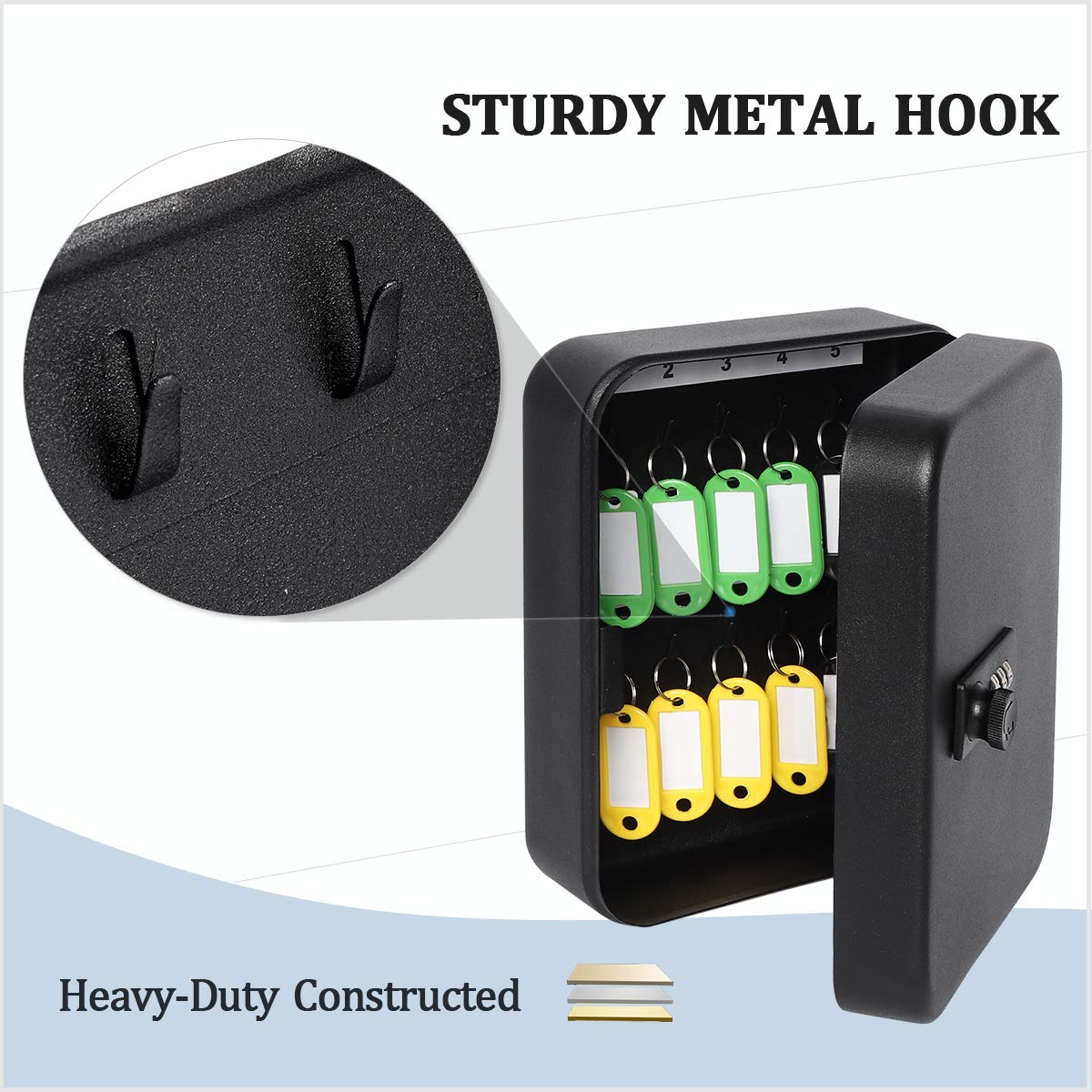 Mua Decaller Secure Key Box with Combination Lock, Key Cabinet Wall ...