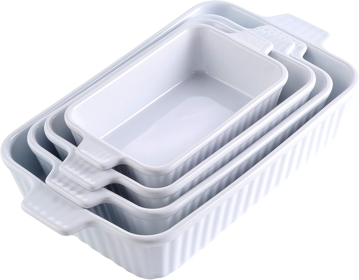 MALACASA, Series Bake, Rectangular Baking Dish Set of 4 (9"/11"/12"/13. ...