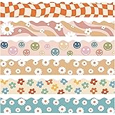 Amazon.com: Whaline 82Ft Boho Bulletin Board Borders Retro Groovy 70s ...
