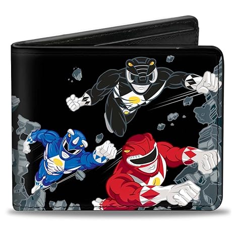 Buckle-Down Men's Wallet 3-power Rangers Flying/breaking Concrete ...