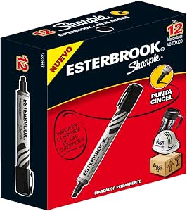 Sharpie M12500119353 Esterbrook Marcador Permanente Grueso, Caja de 12 ...
