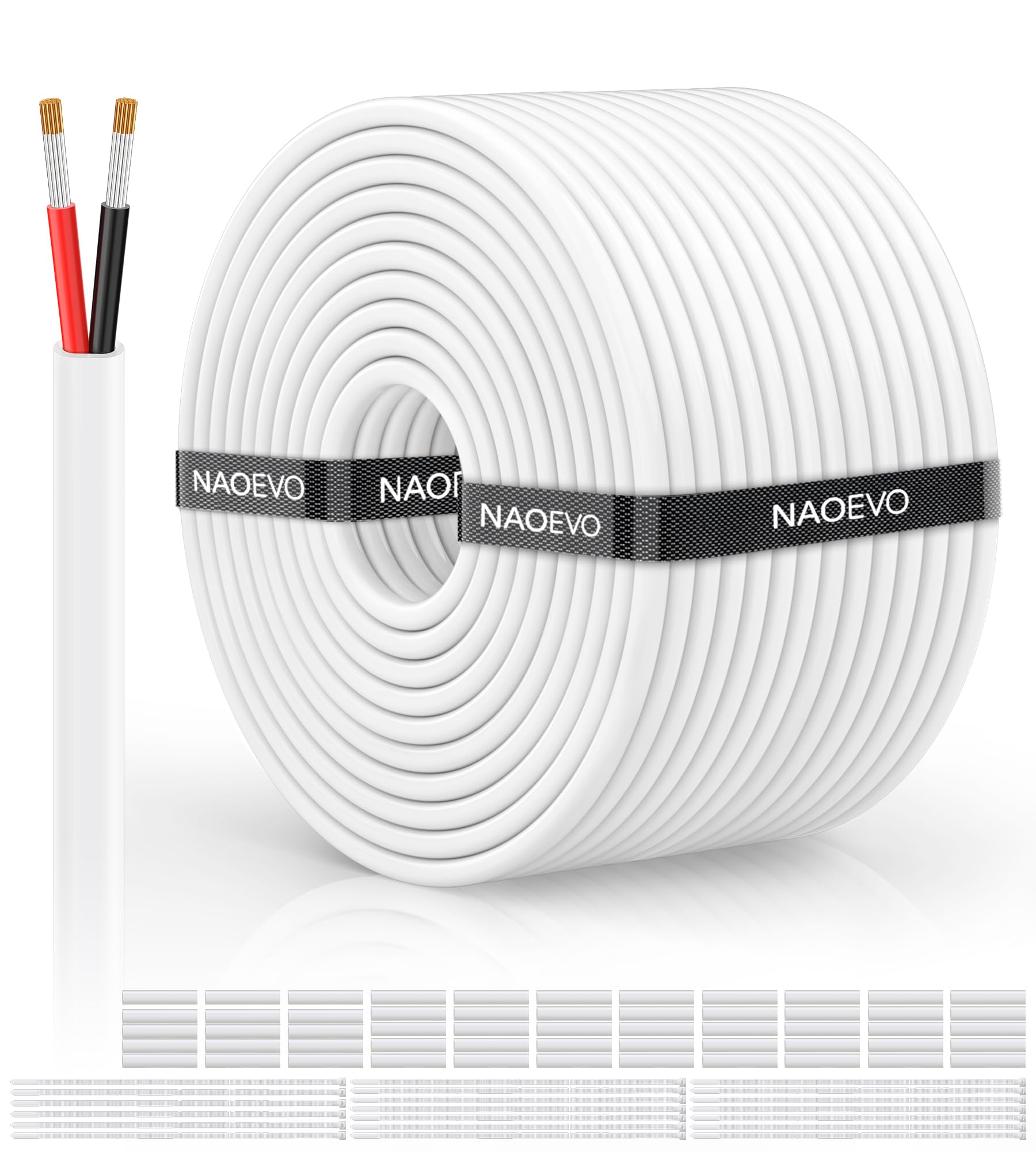 NAOEVO 16 Gauge Wire 2 Conductor Electrical Wire, 16 AWG Wire Stranded ...