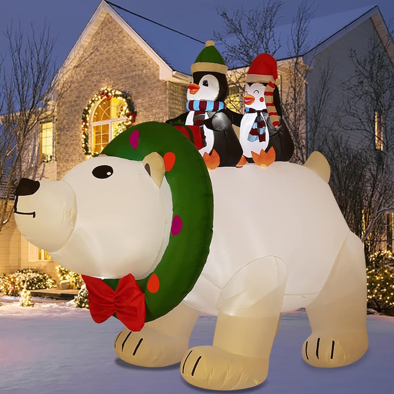 HYRIXDIRECT 8FT Giant Christmas Inflatable Polar Bear Decorations ...