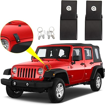 RT-TCZ Hood Latches Hood Lock Catch Latches Kit for 2007-2017 Jeep ...