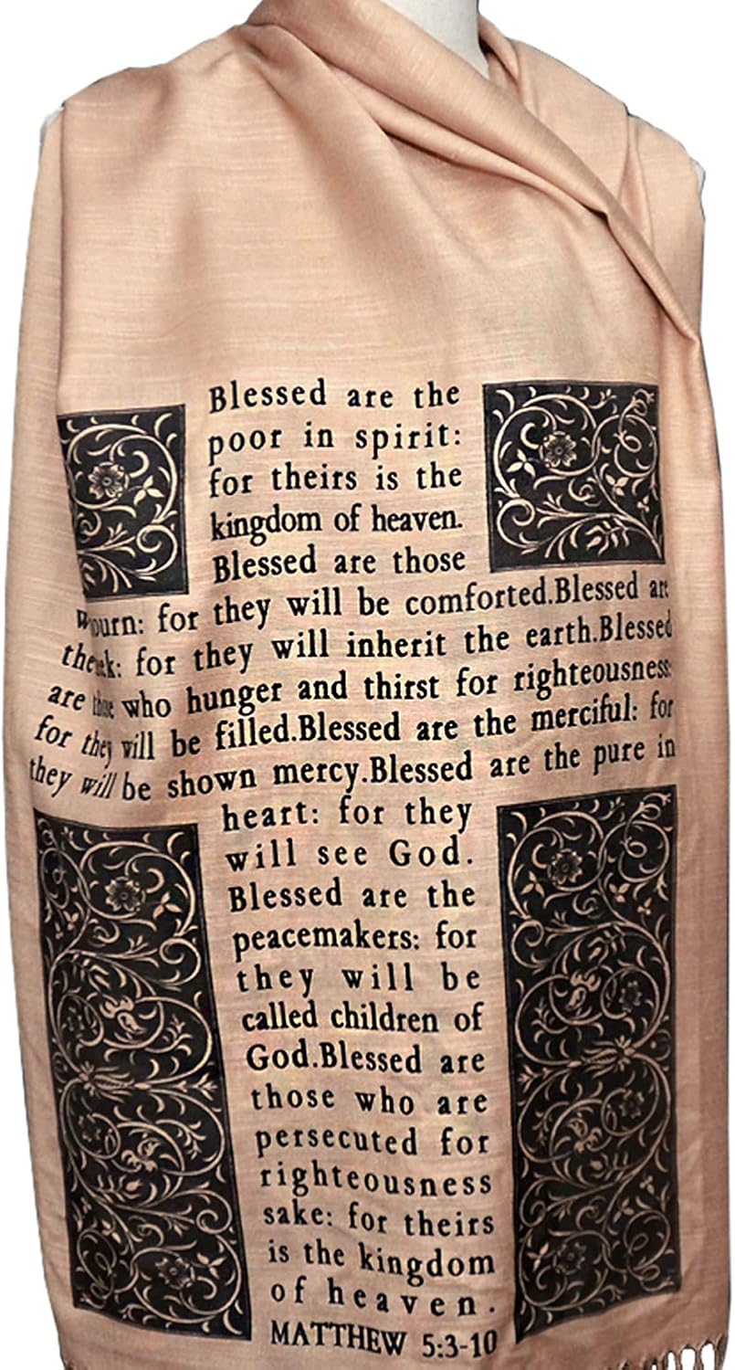 Christian Bible Verse Scarf (Psalm 23 and The Beatitudes) at Amazon ...