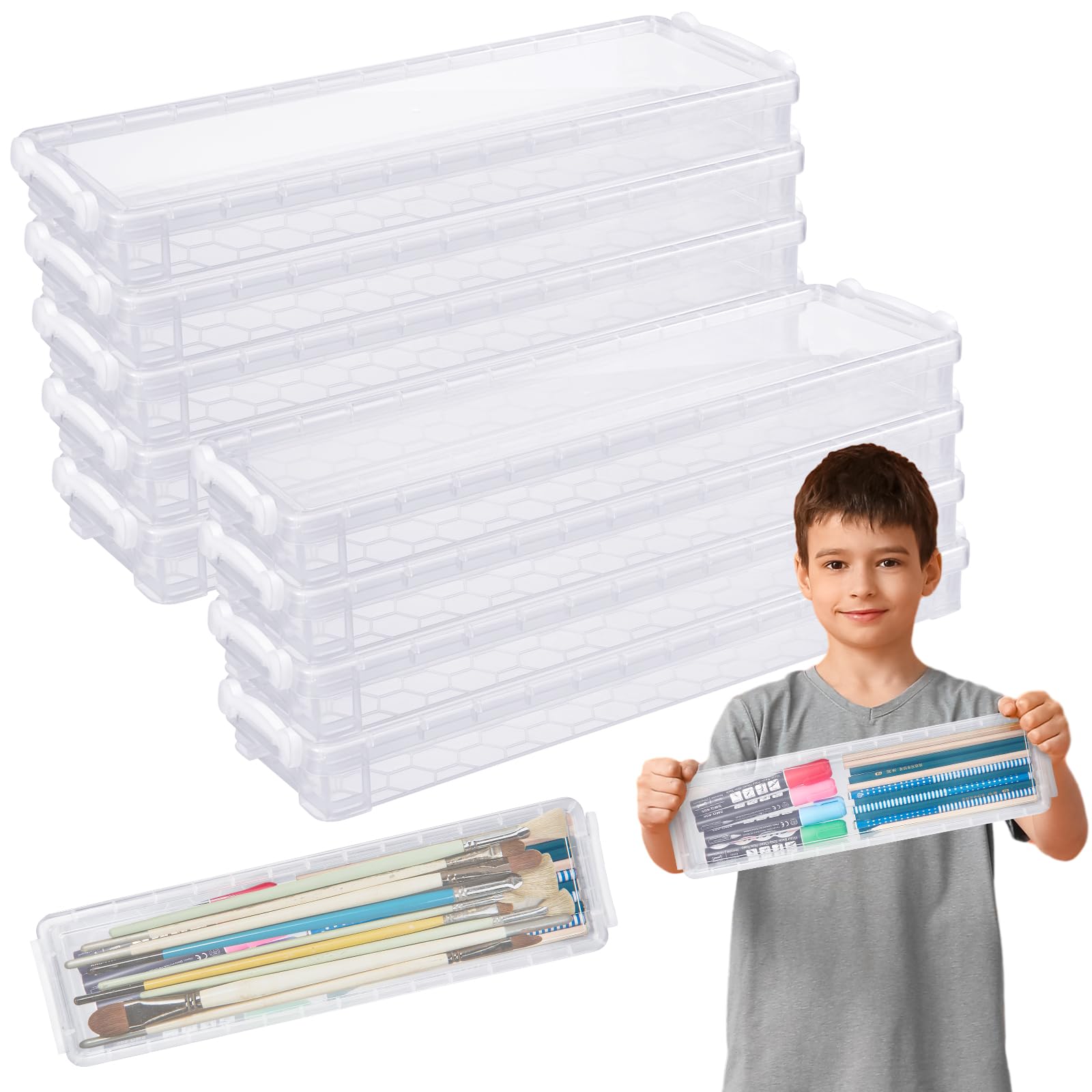 Suclain 10 Pcs Long Extra Large Plastic Stackable Storage Organizer ...