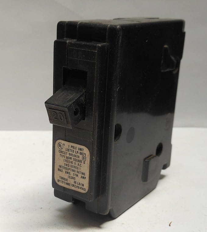 Square D HOM120 Plug-In Mount Standard Miniature Circuit Breaker 1-Pole ...