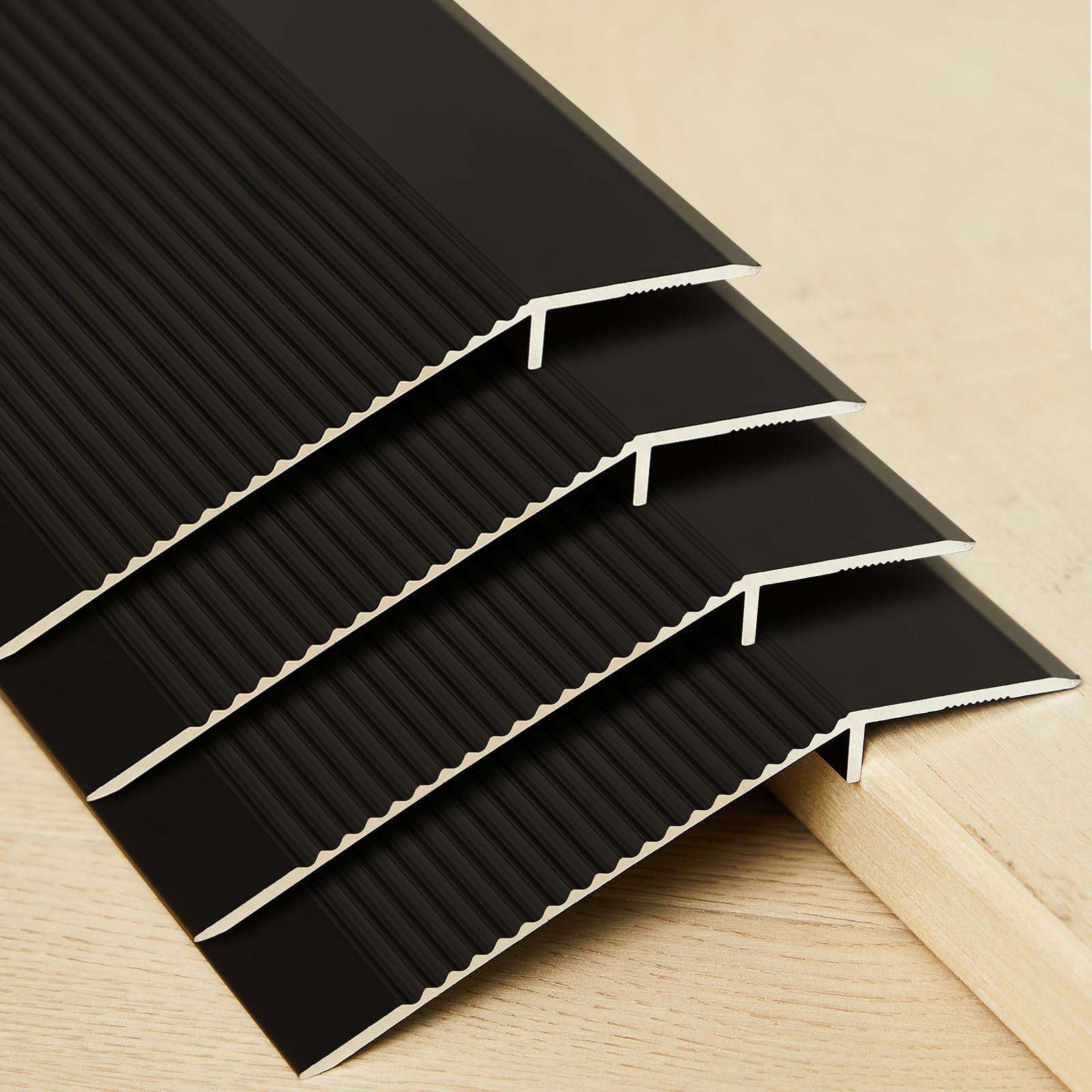 Blulu 4 Pcs Aluminum Floor Transition Strip 36 Inch, Threshold Ramps ...