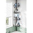 Amazon.com: Corner Shower Caddy Tension Pole: Adjustable Rustproof 4-Tier Inside Bathroom ...
