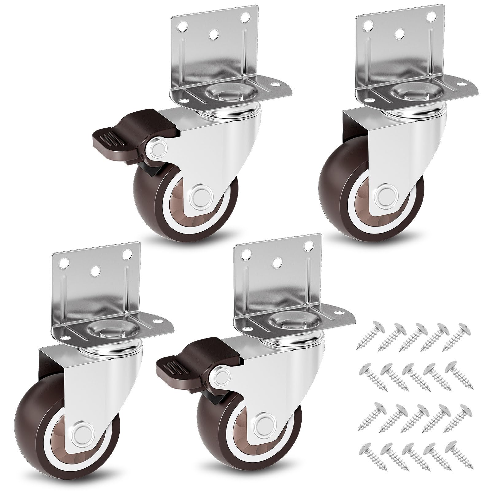 Mua 2 Inch L-Shaped Side Mount Heavy Duty Casters - Metal 360° Ball ...