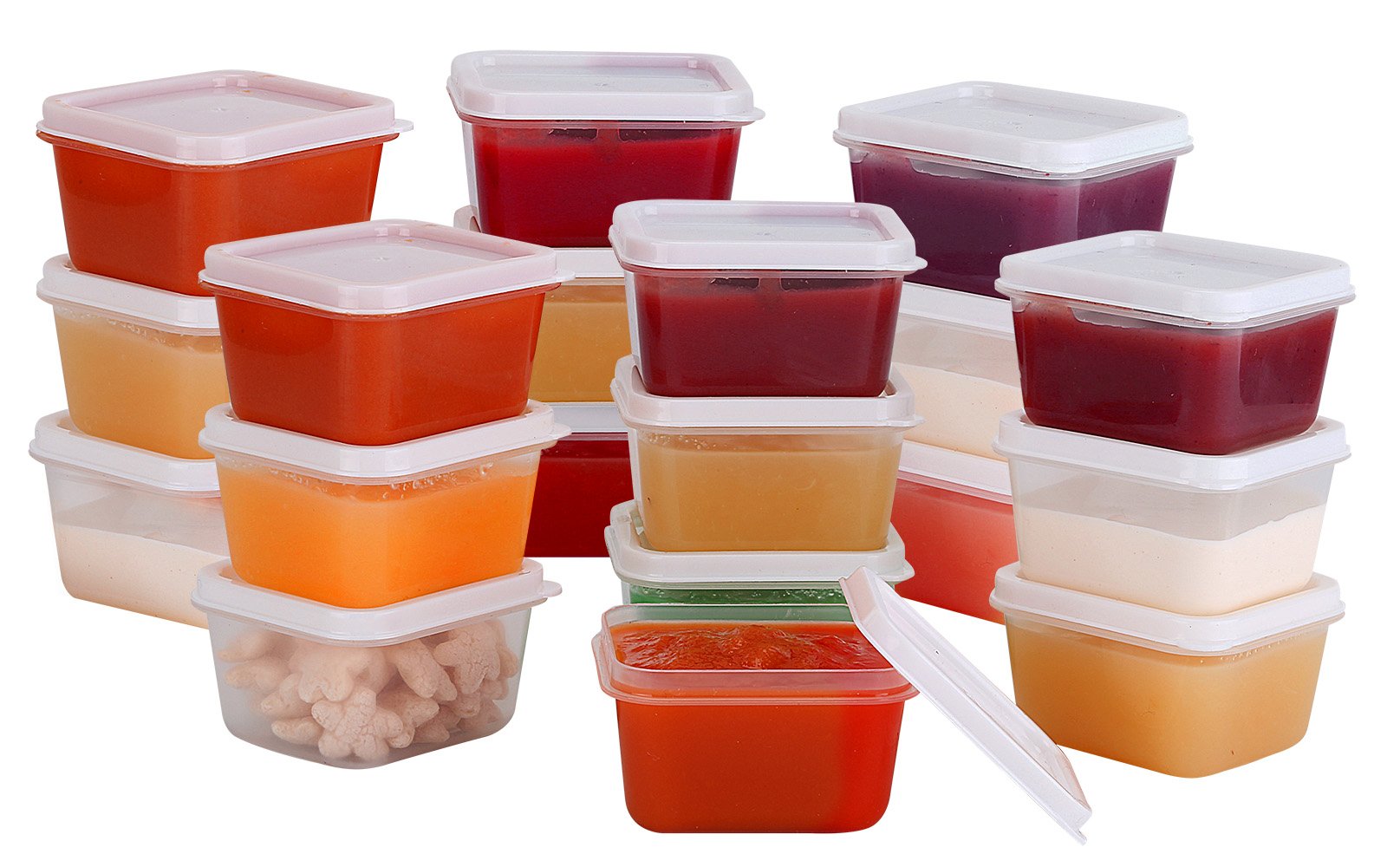Greenco Mini Containers with Lids 20 Pack, 2 oz Containers with Lids ...