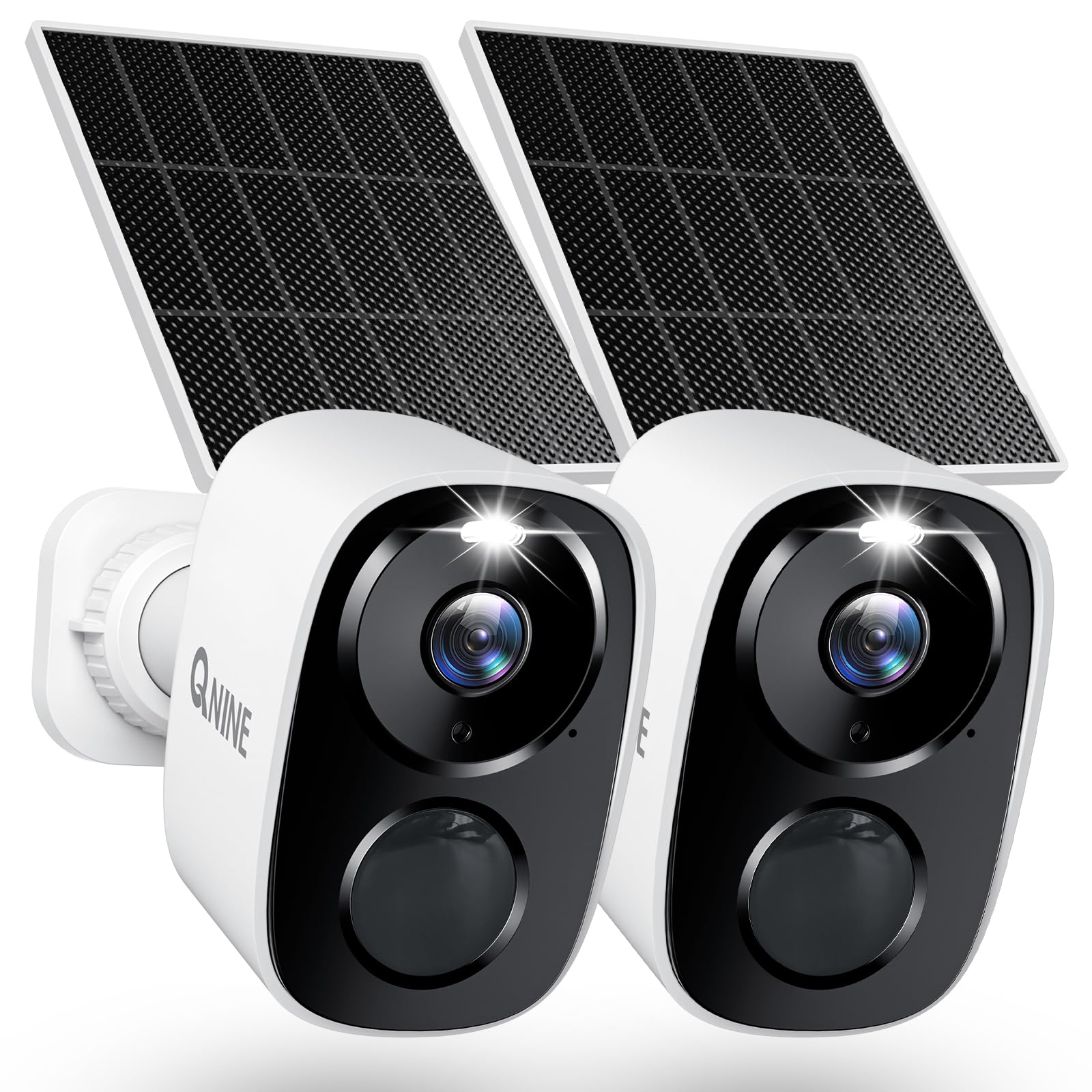QNINE Solar Security Camera Wireless Outdoor, 2 Pack 2K Cameras for ...