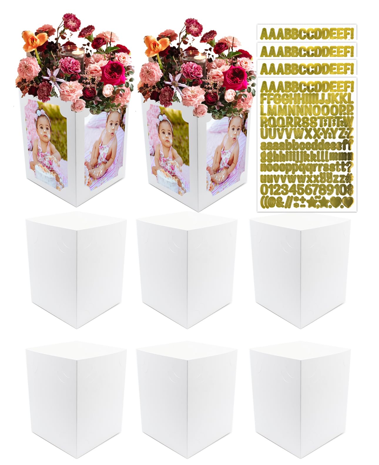LIBRAGOLD 8pcs Picture Centerpiece Box for Table 6/7 Inch Photo Display ...