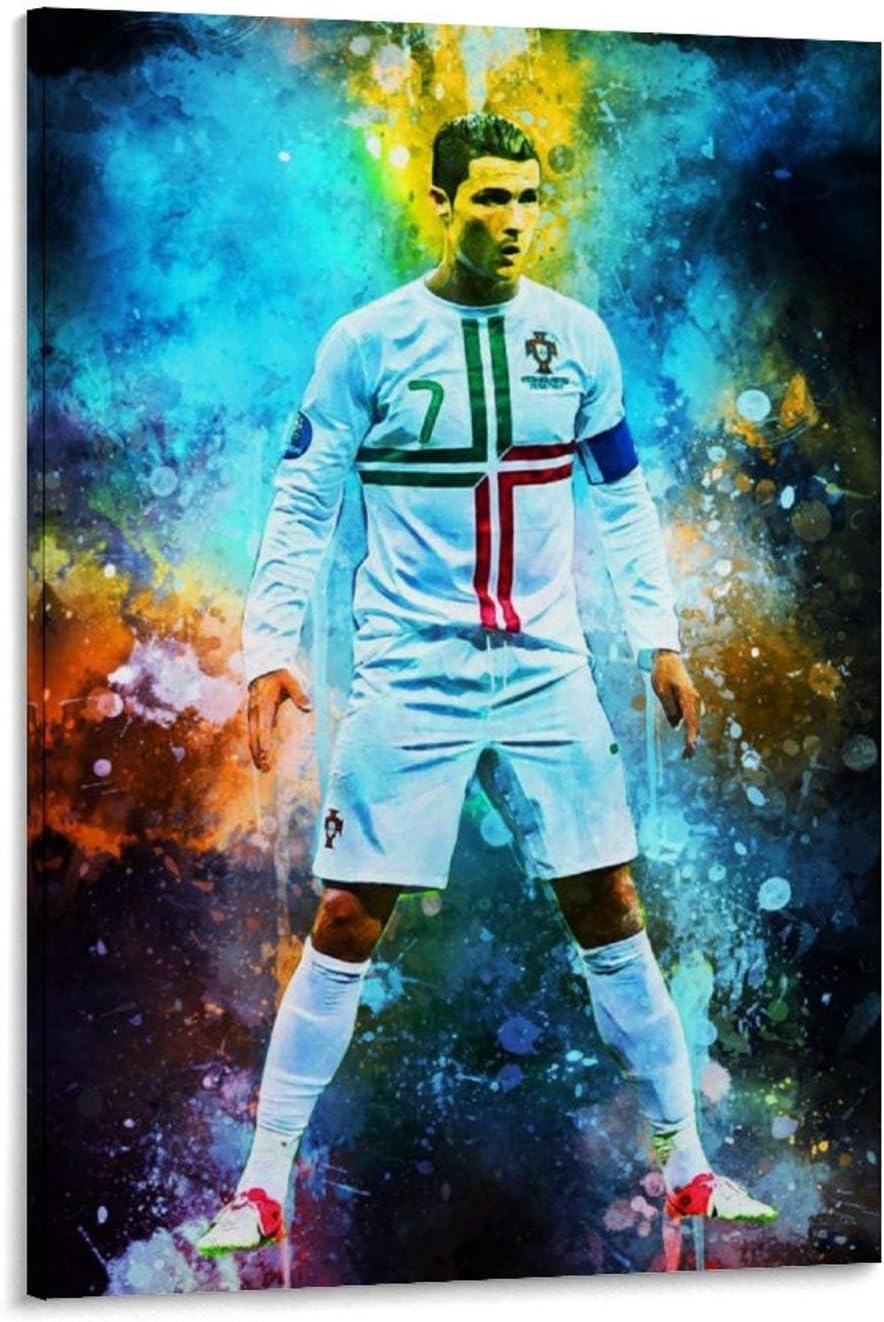 Amazon.de: Cristiano Ronaldo 2 Fußball-Superstar-Leinwand-Kunst-Poster ...