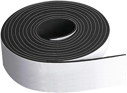Neoprene Foam Strip Roll by Dualplex, 3" Wide x 10' Long 1/16" Thick, Weather Seal High Density ...
