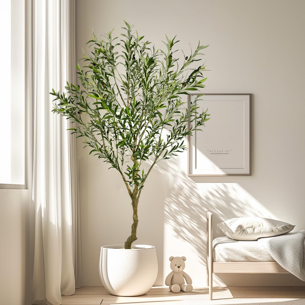 VIGGDA 7ft Artificial Olive Tree Fake Tree Interior Decoration Tree ...