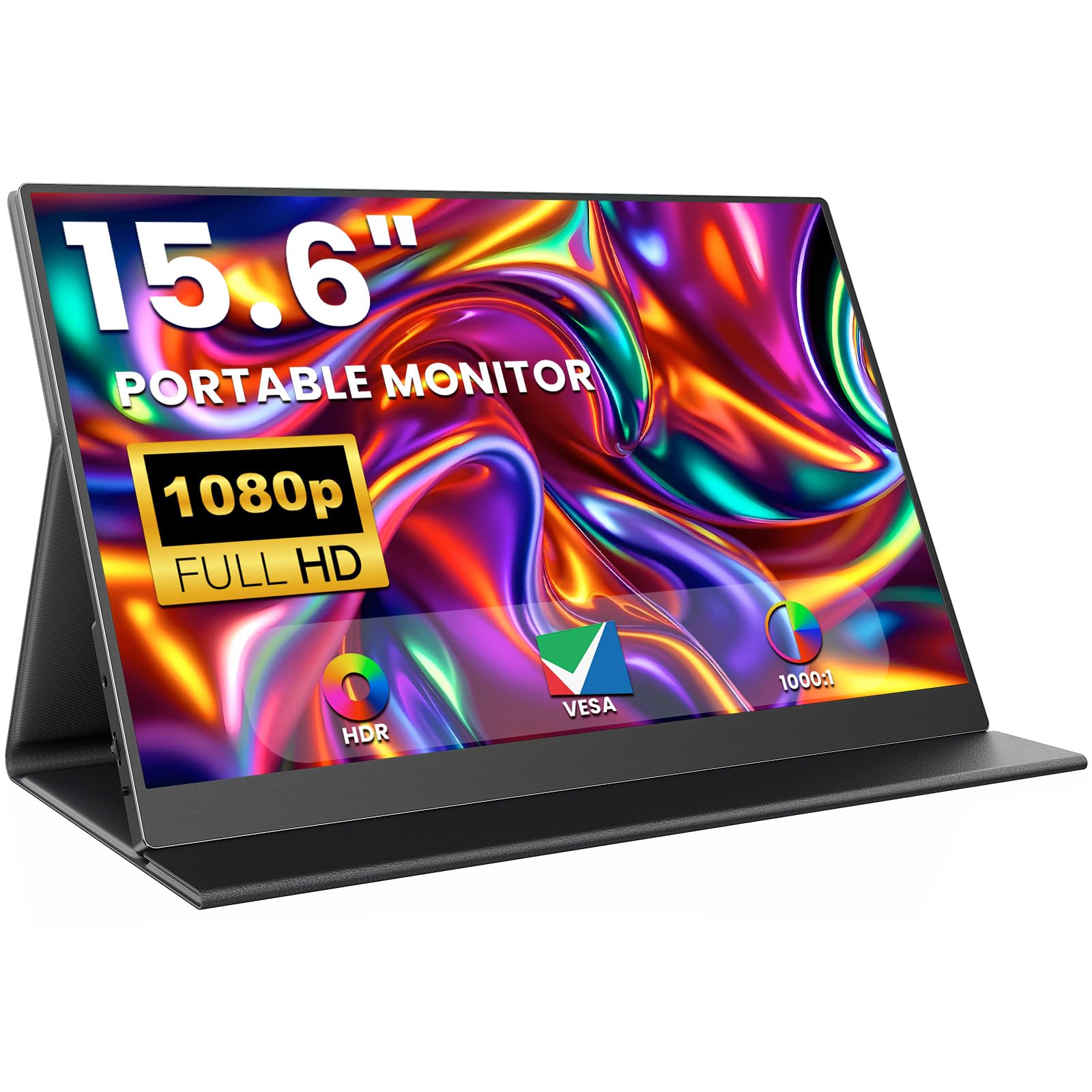 ZUCWO 15.6 Inch Portable Computer Monitor, Portable Monitor for Laptop ...