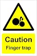 Caution Finger Trap sign - Self adhesive vinyl 150mm x 100mm: Amazon.co ...