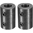 uxcell 2pcs Shaft Coupling 1/2" Bore, 1" OD, 1-1/2" Length, Black Oxide ...