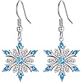 Amazon.com: Christmas Snowflake Earrings Snowflake Dangle Drop Earring ...