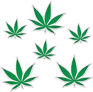 Amazon.com: Beistle Weed Cut Outs Pot Leaf Decorations for 420 Theme ...