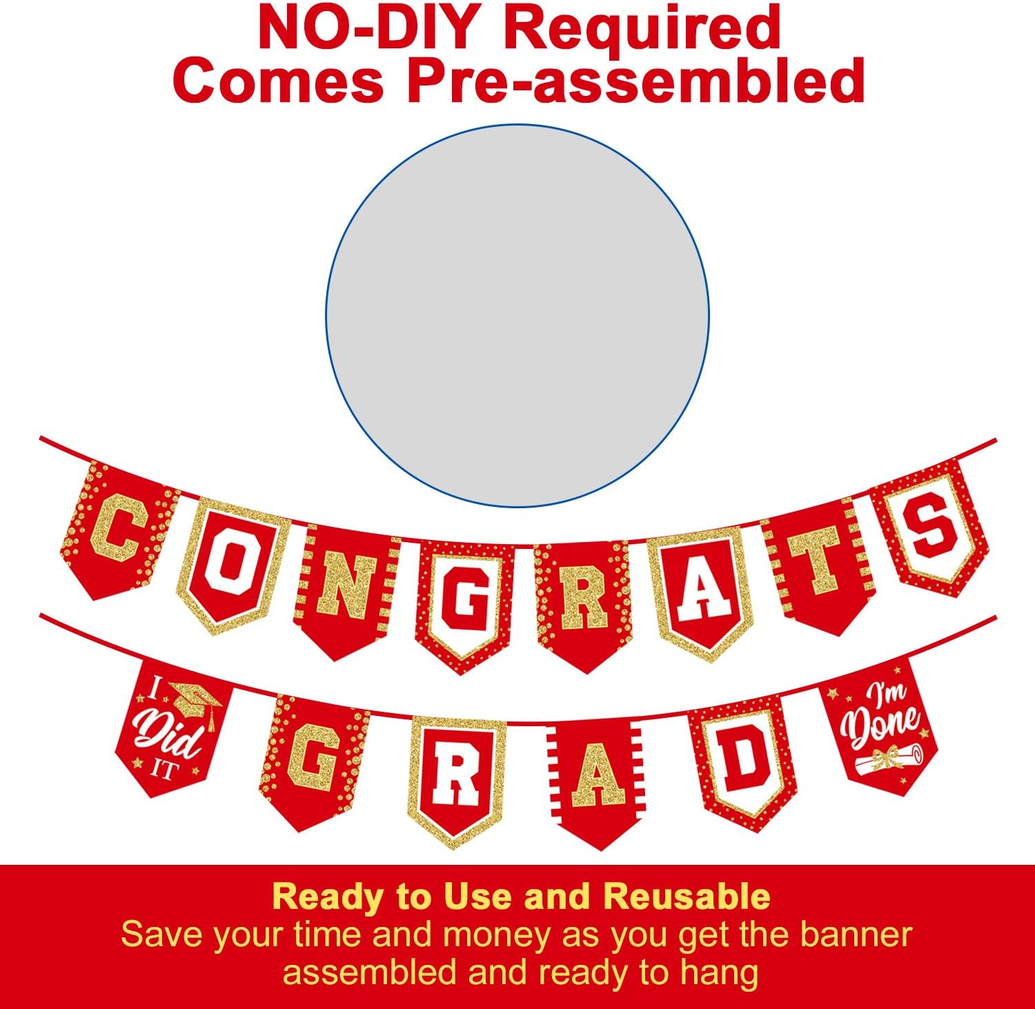 2021 Red Graduation Banner – No DIY Required red Graduation Party ...
