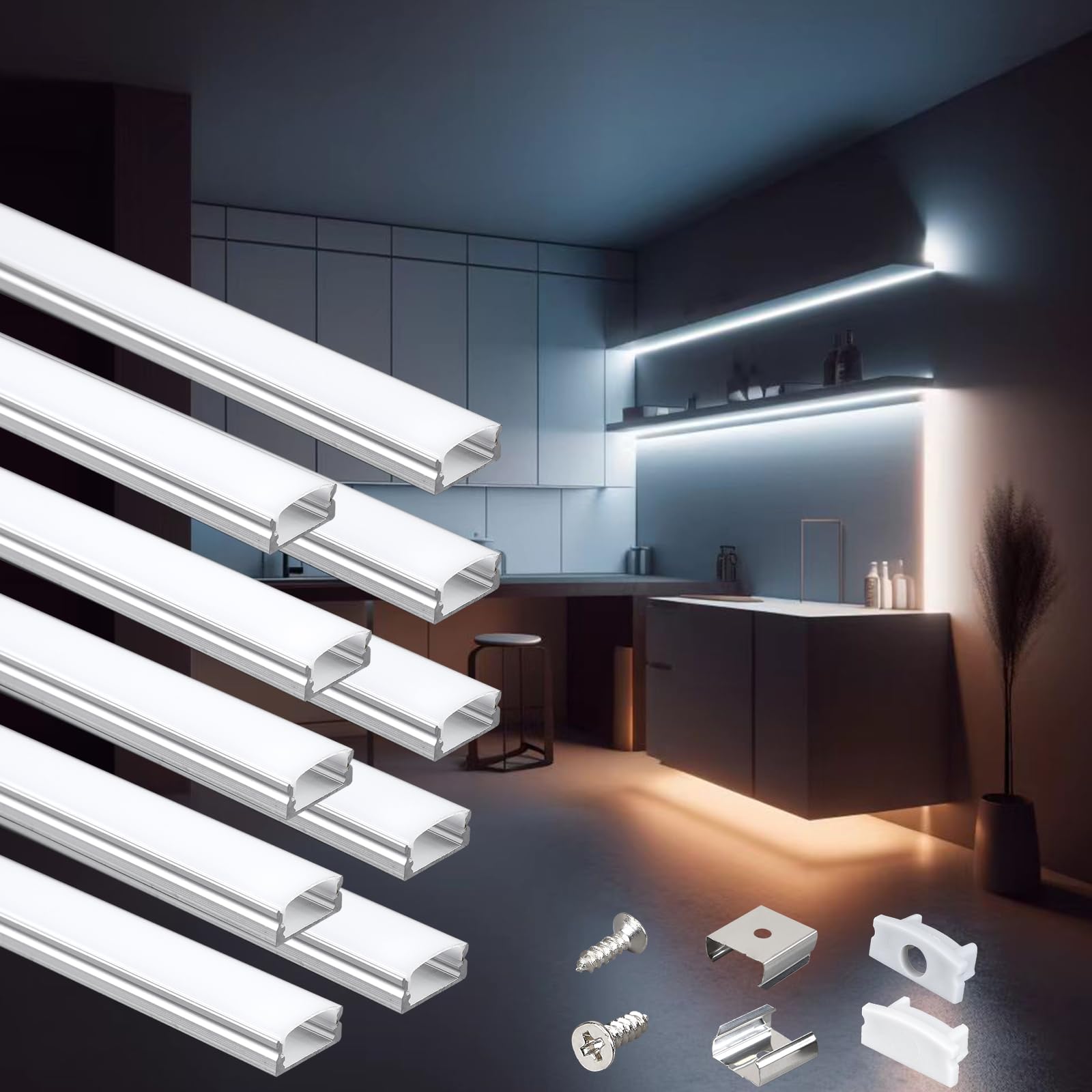 Mua Tiianmai 10-Pack 3.3ft/1Meter U Shape LED Aluminum Channel System ...